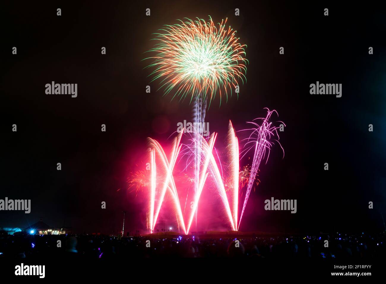 Fireworks going off during Aberdeen's annual firework display at Beach ...