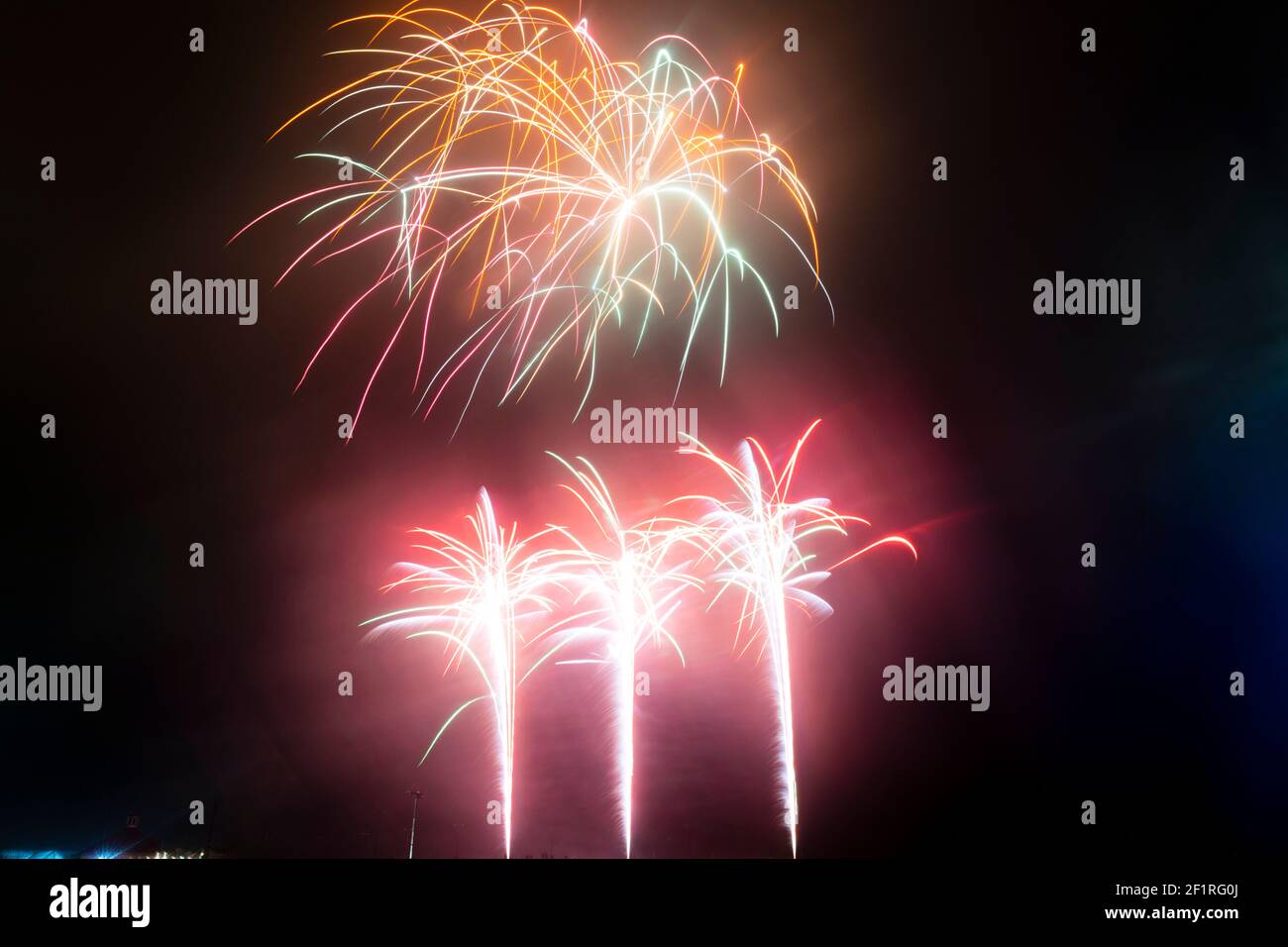 Fireworks going off during Aberdeen's annual firework display at Beach ...
