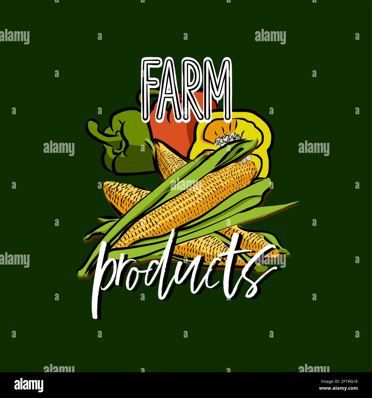 Farm products illustration for wall art and shirts prints Stock Vector ...