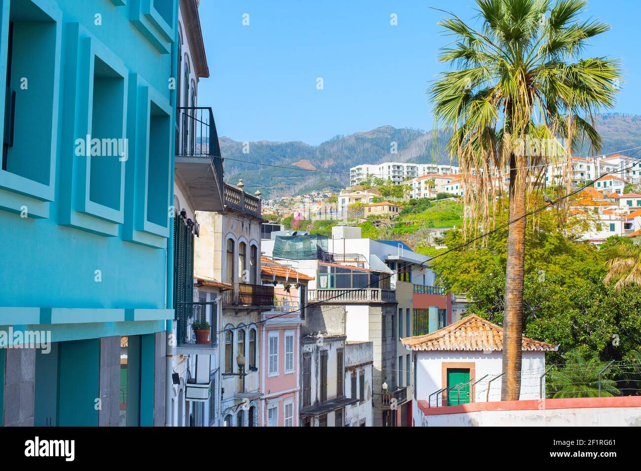 Old Town street Funchal Madeira Stock Photo - Alamy