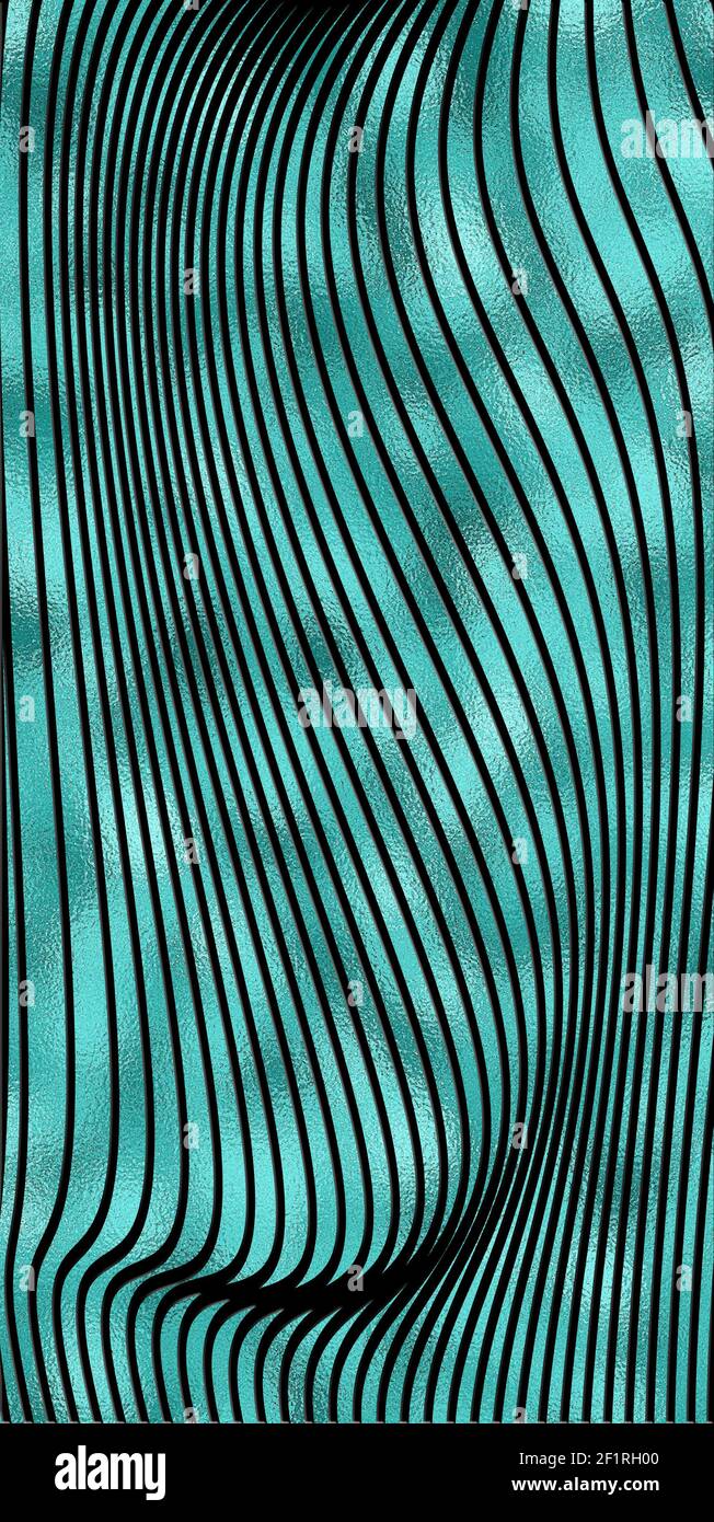 Abstract linear pattern, turquoise black background. Template for ...