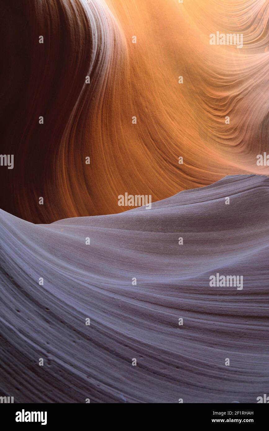 Colorful eroded sandstone, Lower Antelope Canyon, Hasdestwazi, LeChee ...