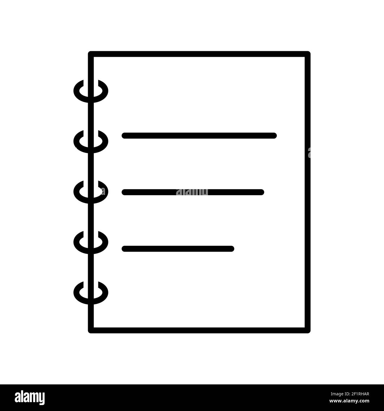 An illustration of a notebook line vector icon n a white background ...