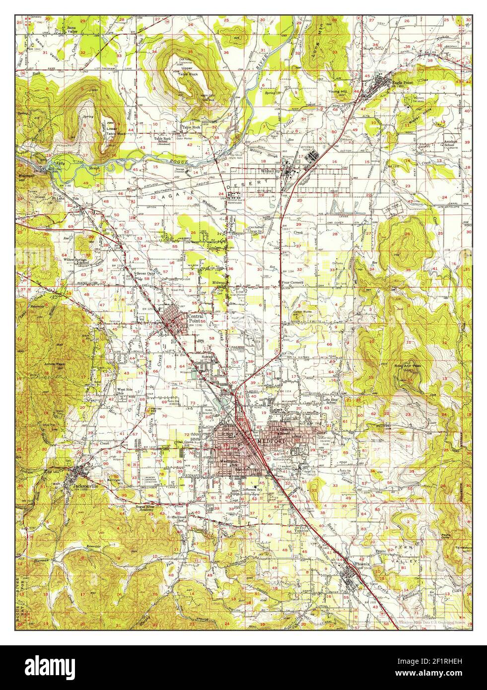 Medford, Oregon, map 1954, 1:62500, United States of America by ...