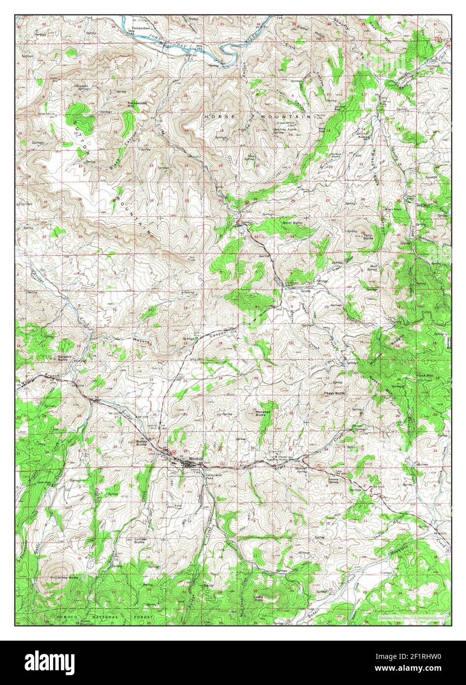 Mitchell Map Of Oregon High Resolution Stock Photography and Images - Alamy