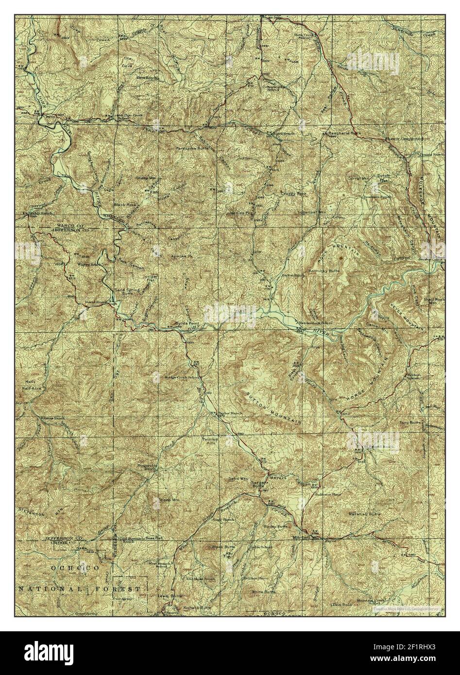 Mitchell, Oregon, map 1926, 1:125000, United States of America by ...