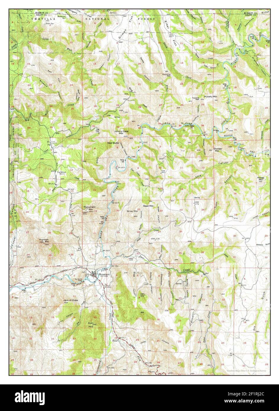 Map of monument oregon hi-res stock photography and images - Alamy