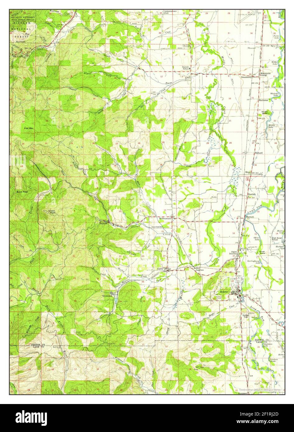 Map of monroe oregon hi-res stock photography and images - Alamy