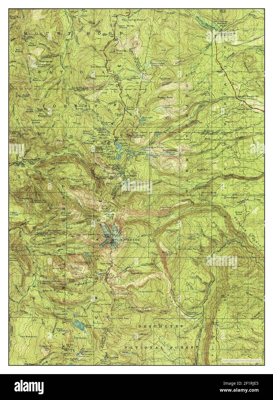 Mt Jefferson, Oregon, map 1930, 1:125000, United States of America by ...