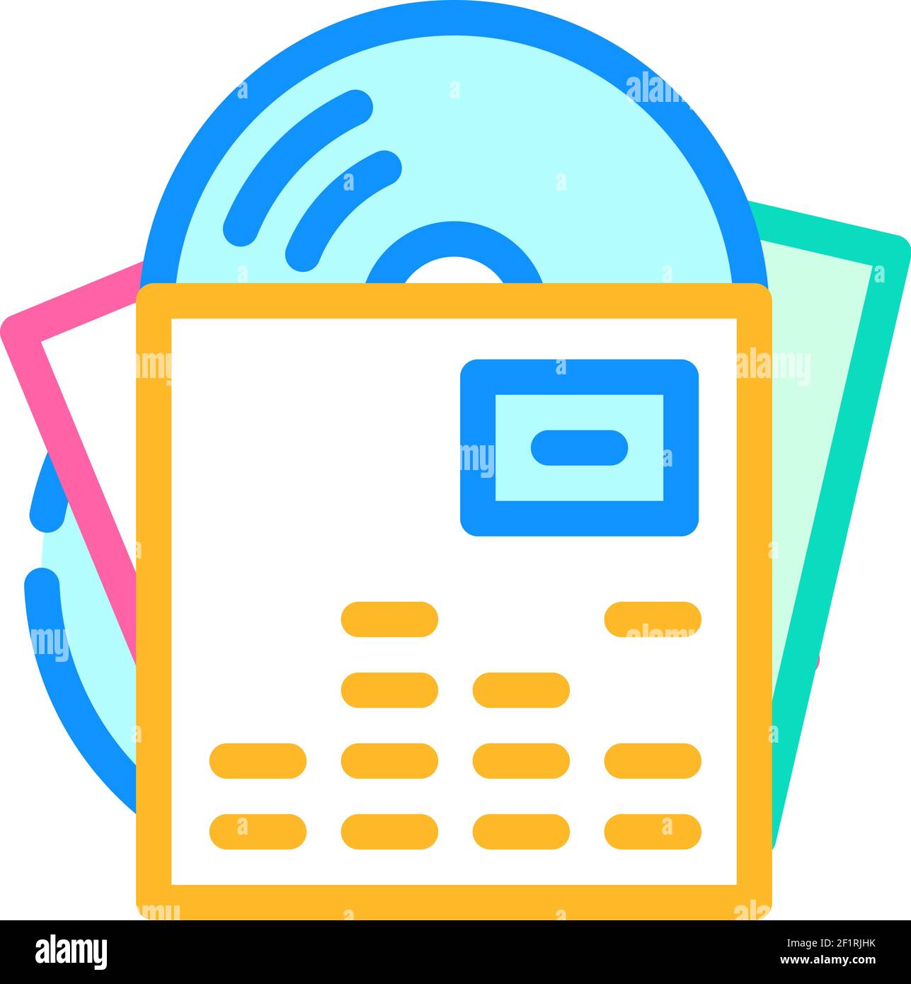 music records color icon vector illustration line Stock Vector Image ...
