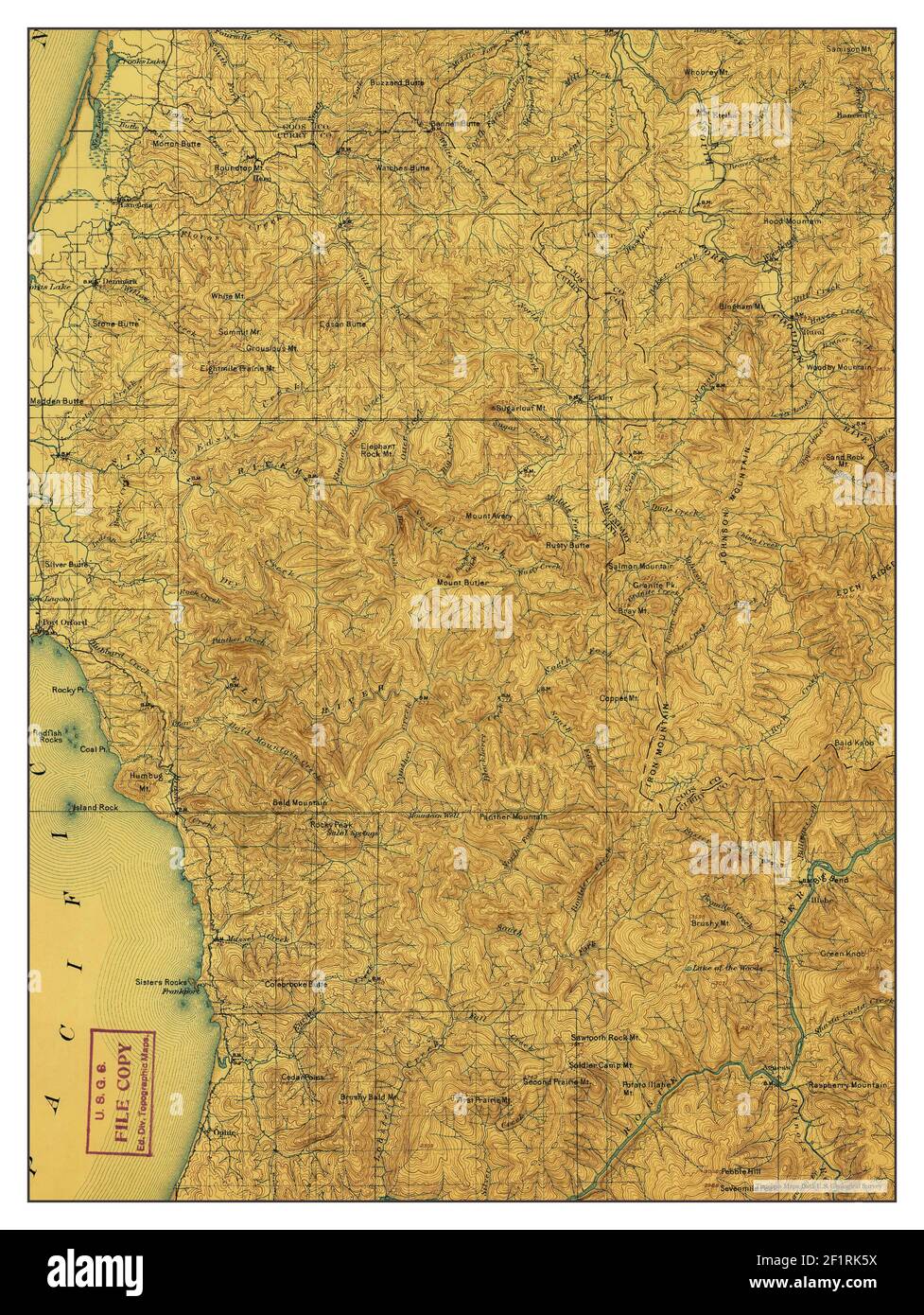 Port orford map hi-res stock photography and images - Alamy