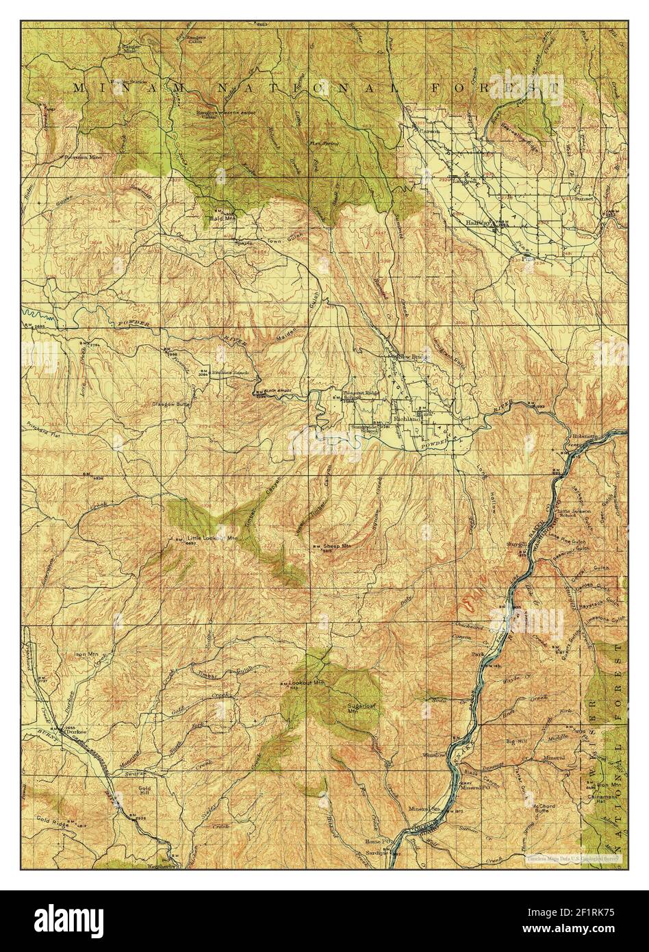 Pine, Oregon, map 1915, 1:125000, United States of America by Timeless ...