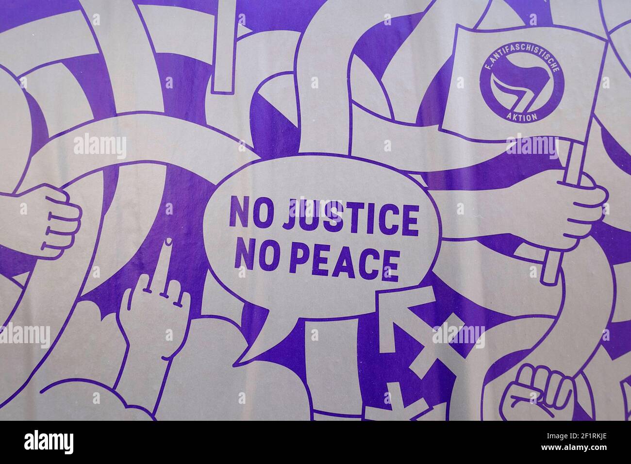 Poster, community resistance, Antifa, Moabit, Berlin Stock Photo - Alamy