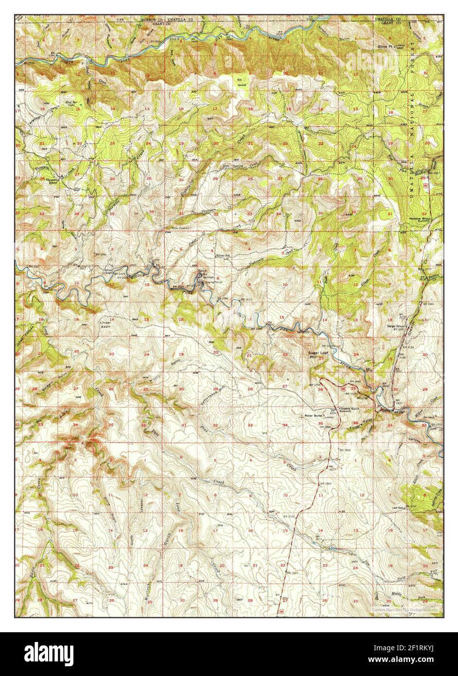 Ritter, Oregon, map 1952, 1:62500, United States of America by Timeless ...