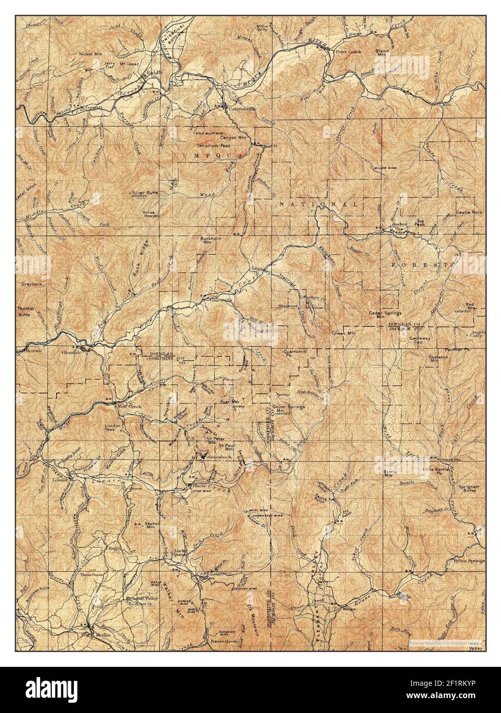 Riddle, Oregon, map 1904, 1:125000, United States of America by ...