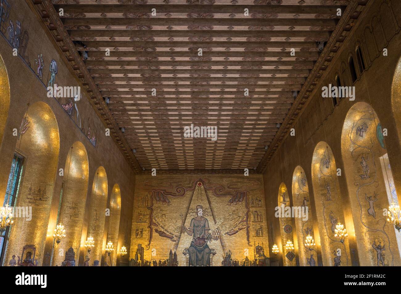 The Golden Hall (Gyllene Salen) in the Stadshuset or Stockholms ...
