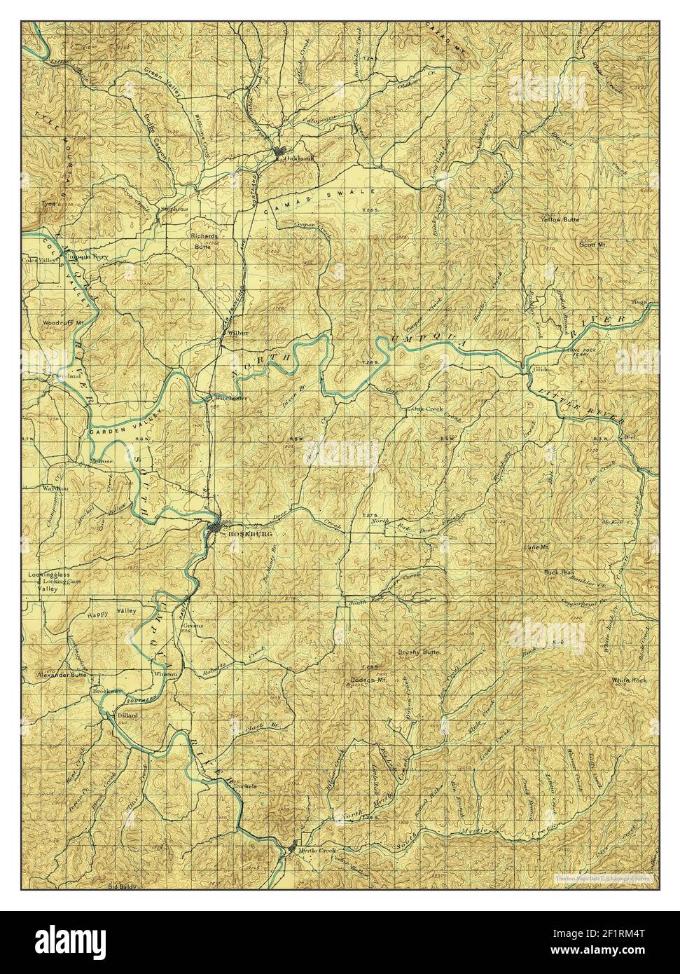 Roseburg, Oregon, map 1897, 1:125000, United States of America by ...