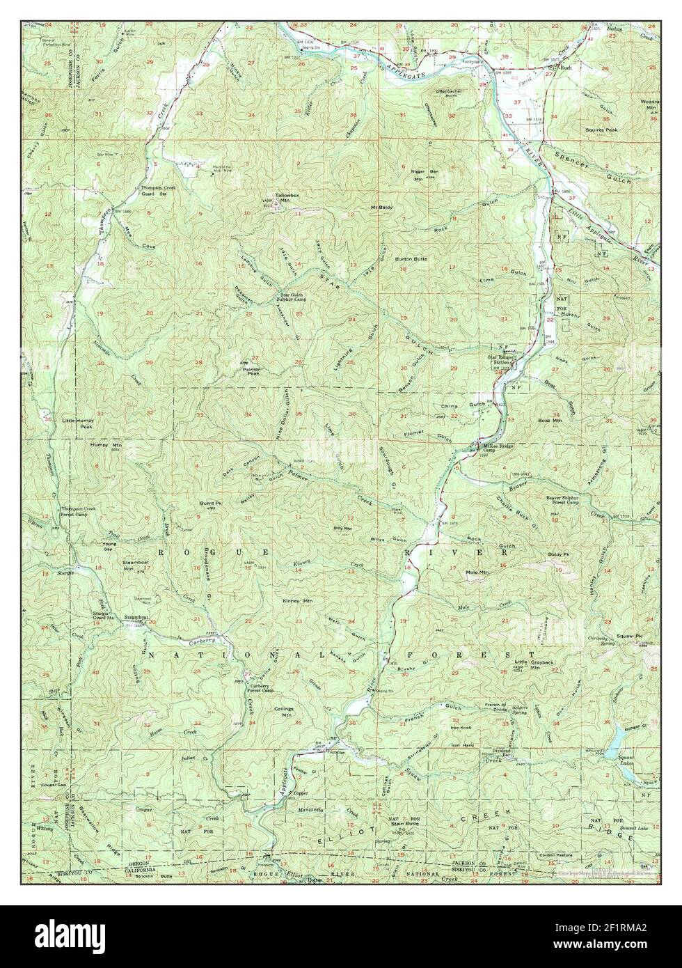 Ruch, Oregon, map 1954, 1:62500, United States of America by Timeless ...