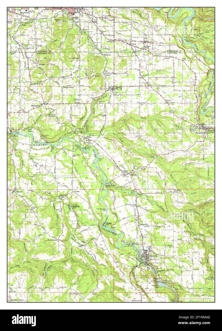 Sandy oregon map Cut Out Stock Images & Pictures - Alamy