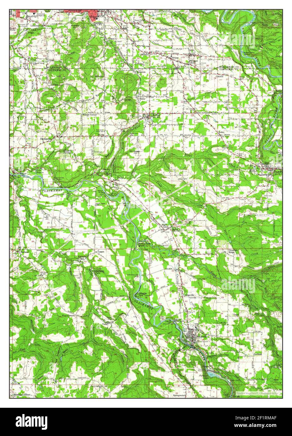 Map of sandy oregon hi-res stock photography and images - Alamy
