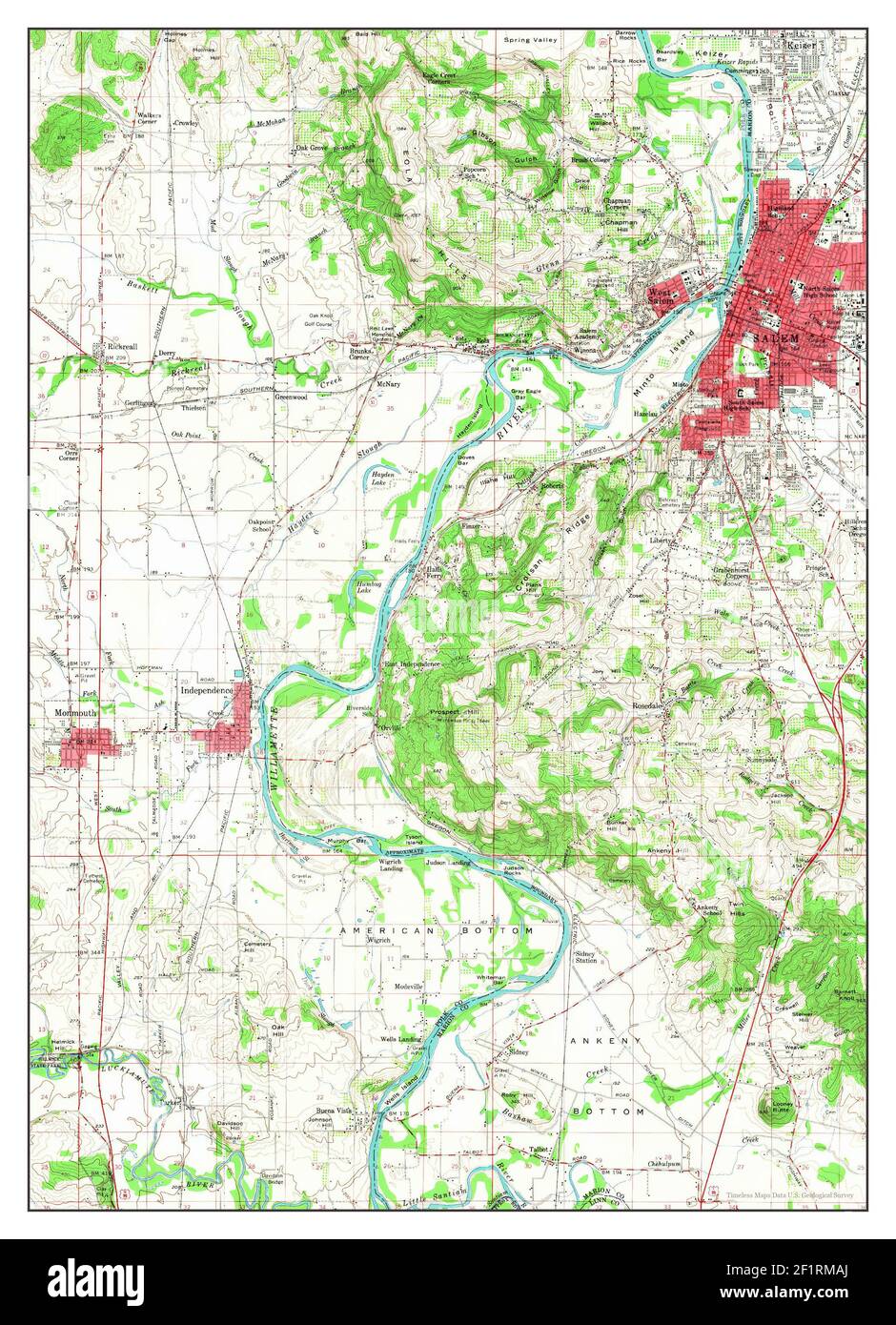 Salem, Oregon, map 1957, 1:62500, United States of America by Timeless ...