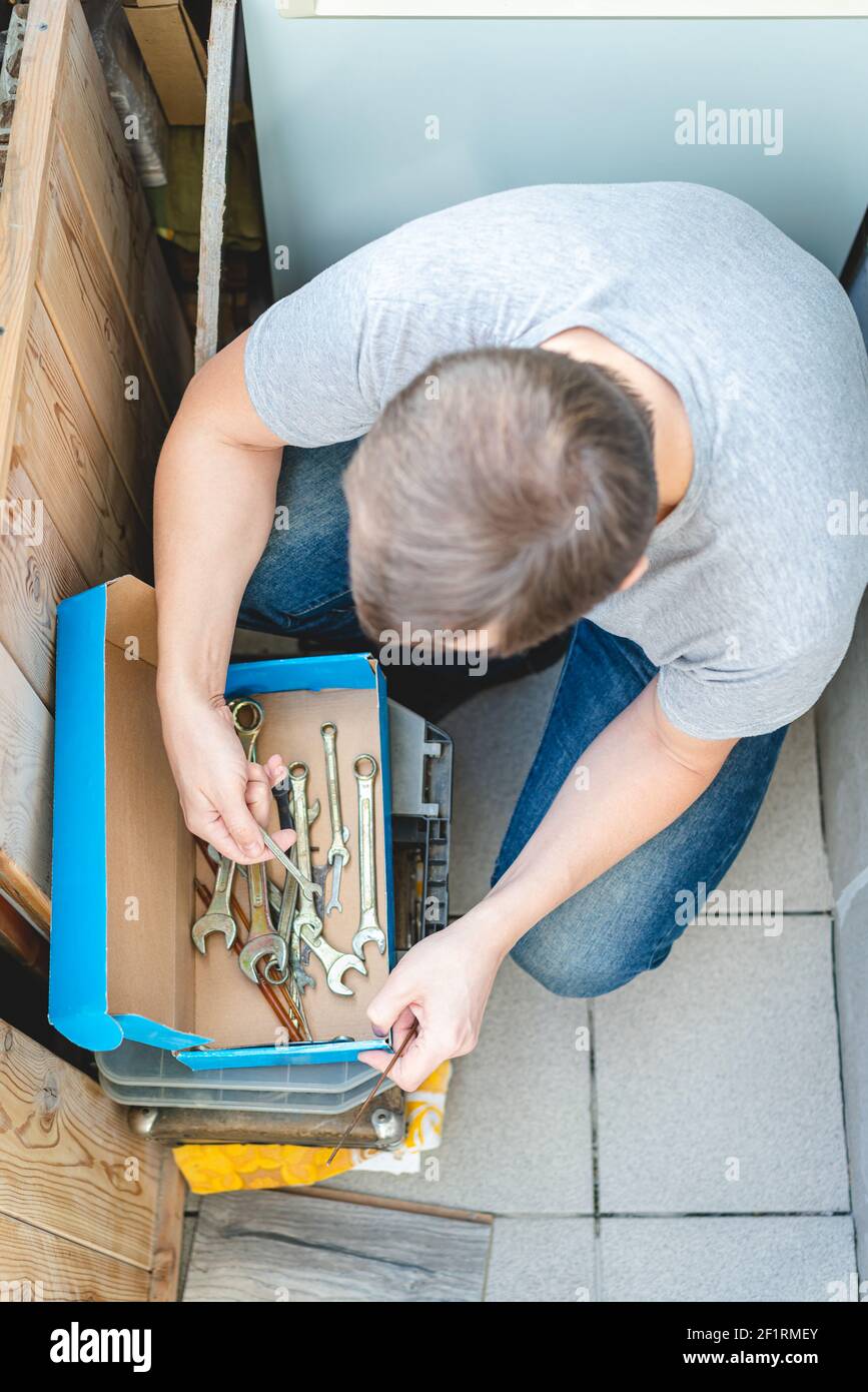 Handsome young man tools hi-res stock photography and images - Alamy