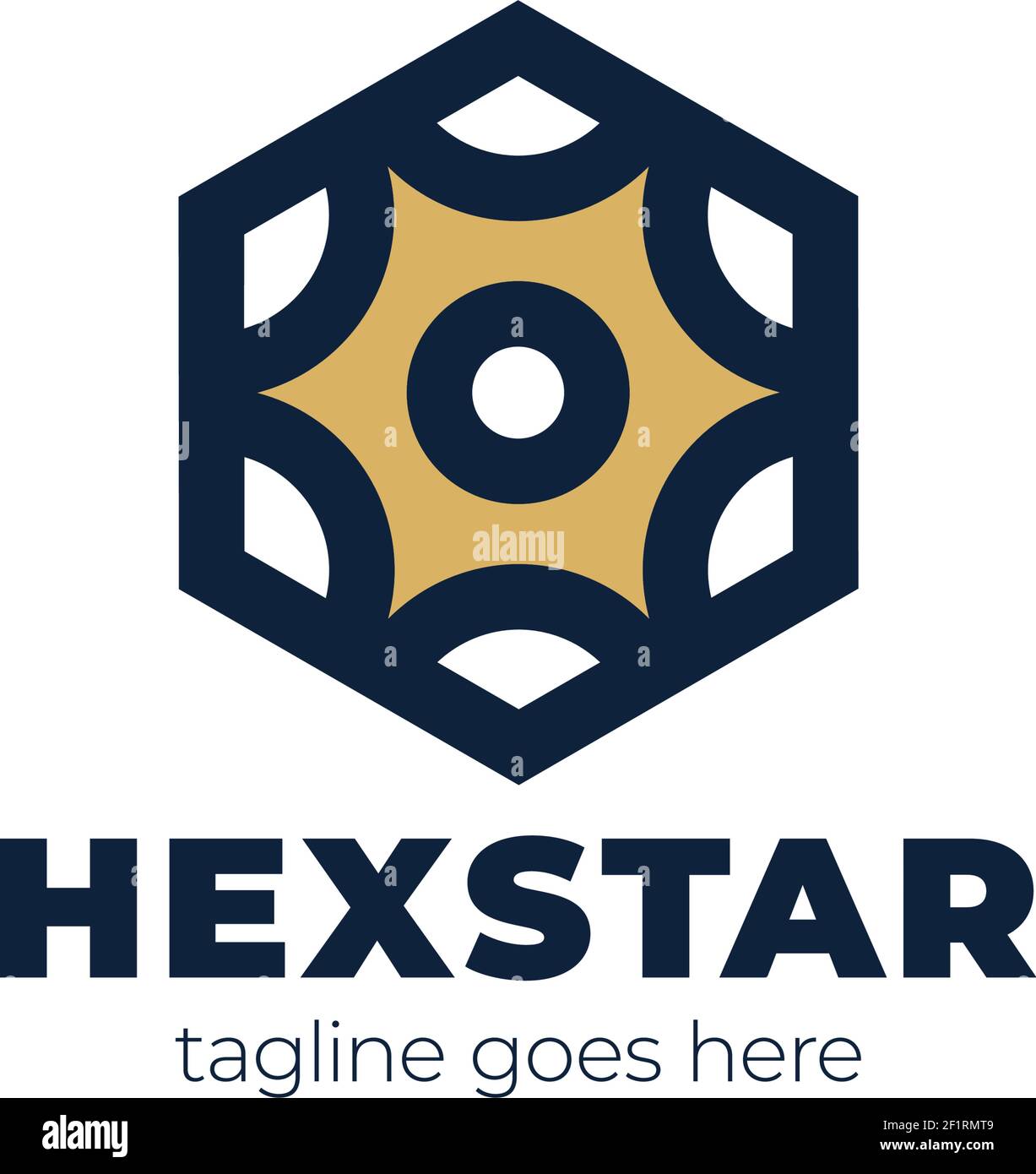 Hexa Star Logo. Vector hexa shape with star inside. Simple mechanic ...
