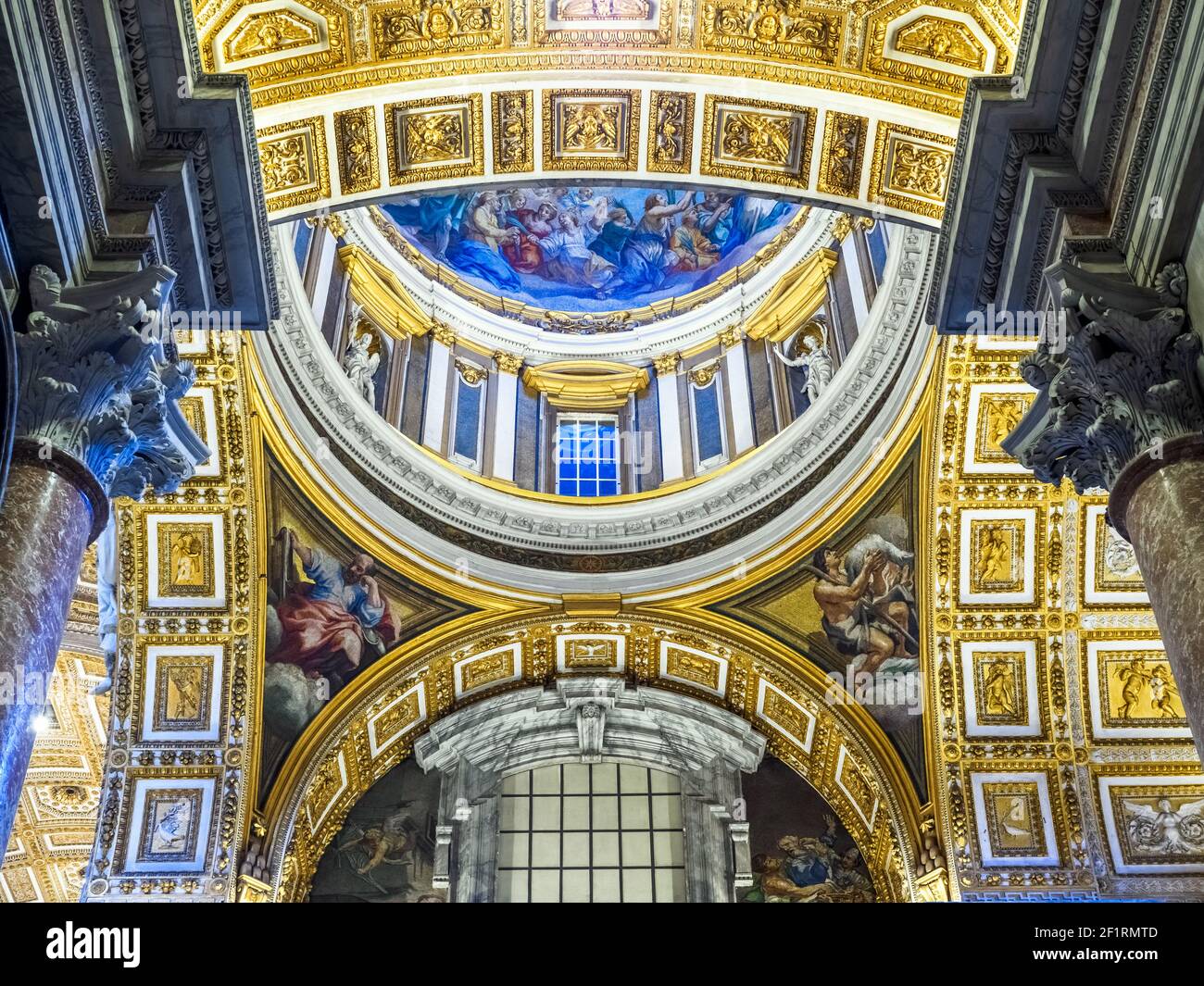 Interiors of Saint Peter Basilica - Vatican State in Rome Stock Photo ...