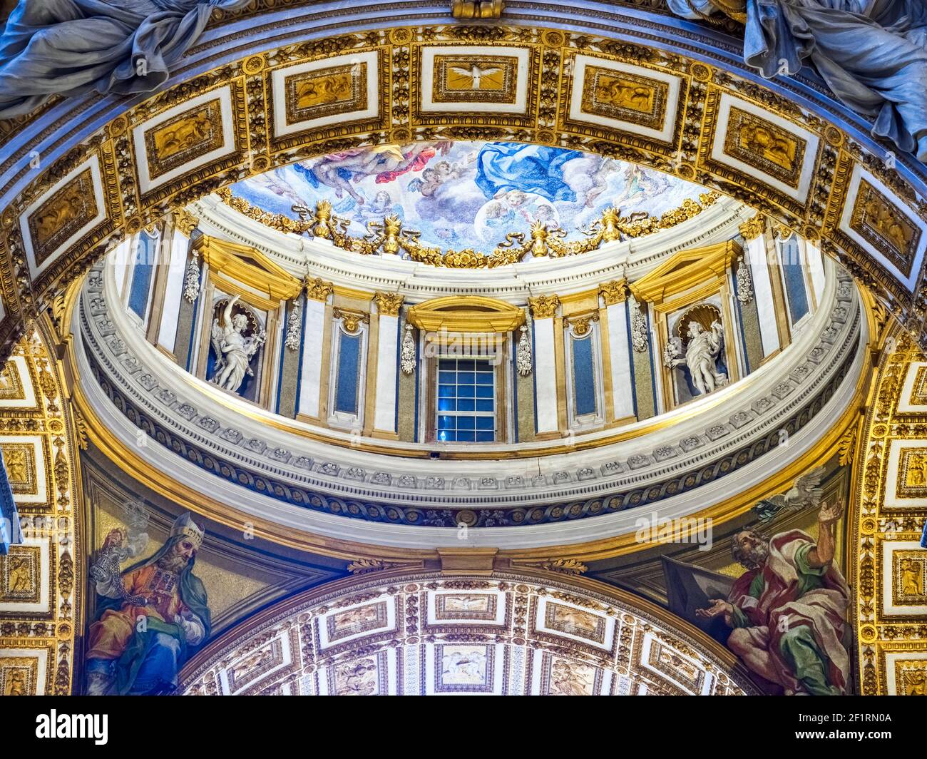 Interiors of Saint Peter Basilica - Vatican State in Rome Stock Photo ...
