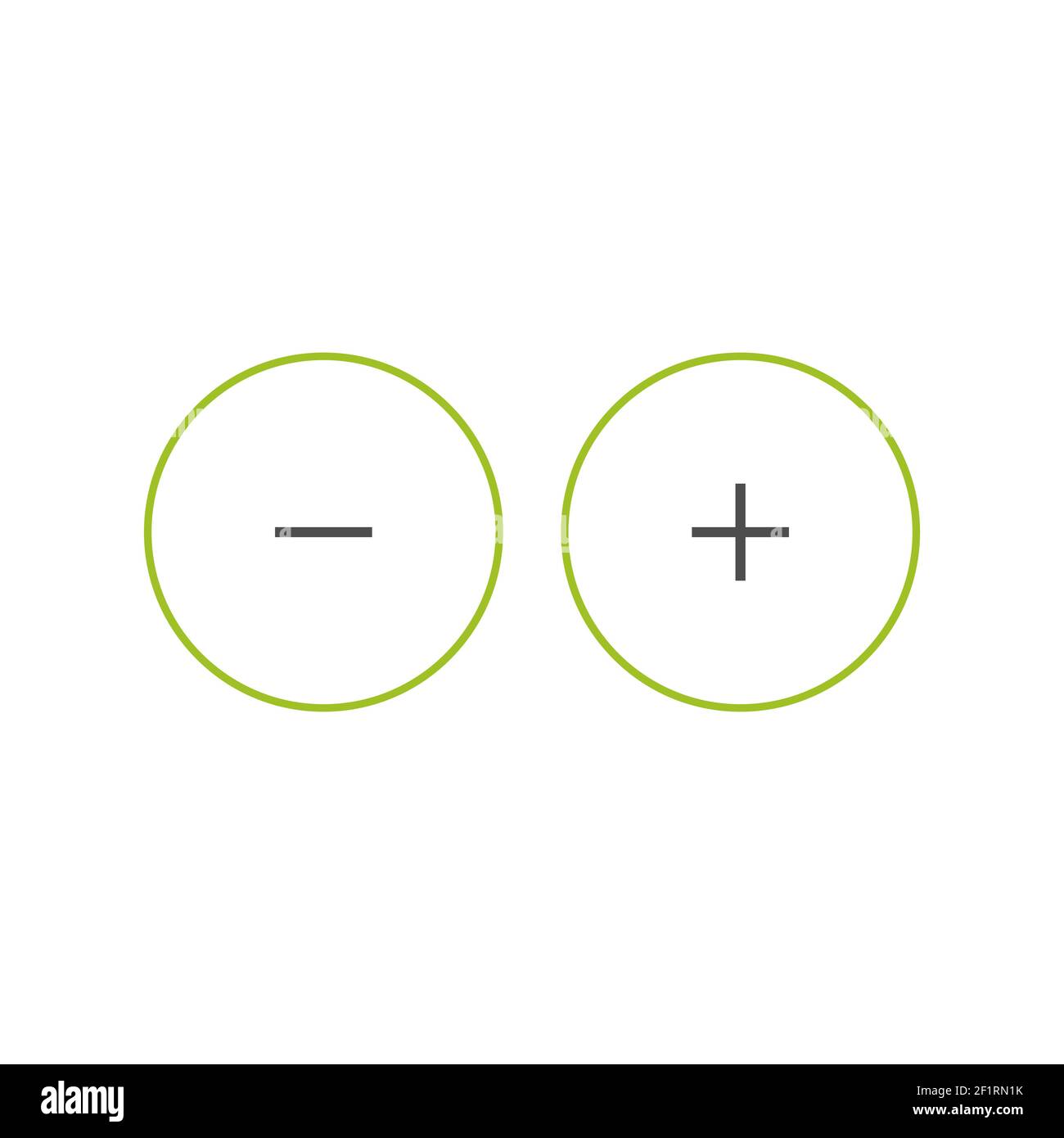 plus and minus circle flat vector icons isolated on white. Add or plus ...