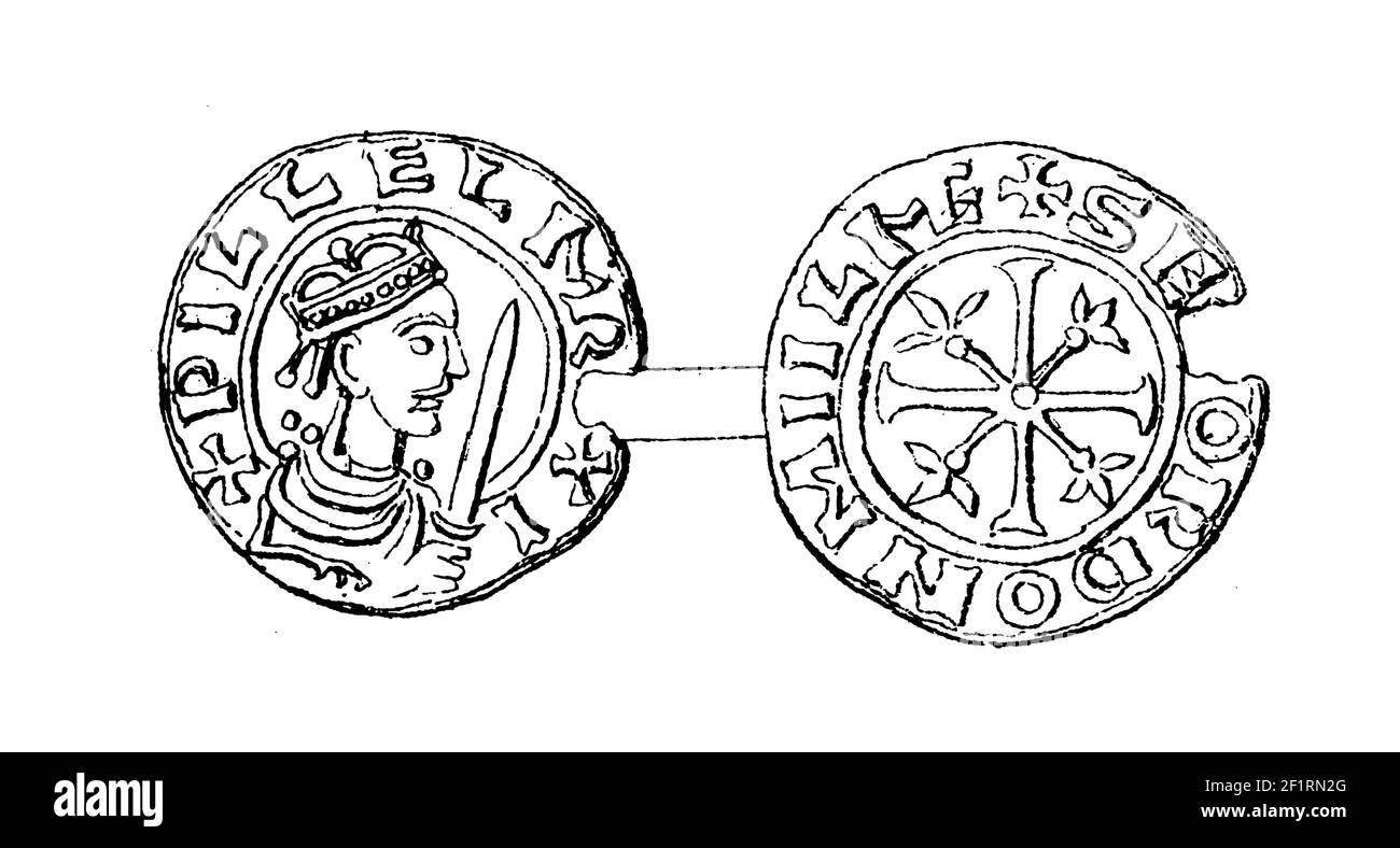 19th-century engraving of a portrait of William II, King of England. He ...