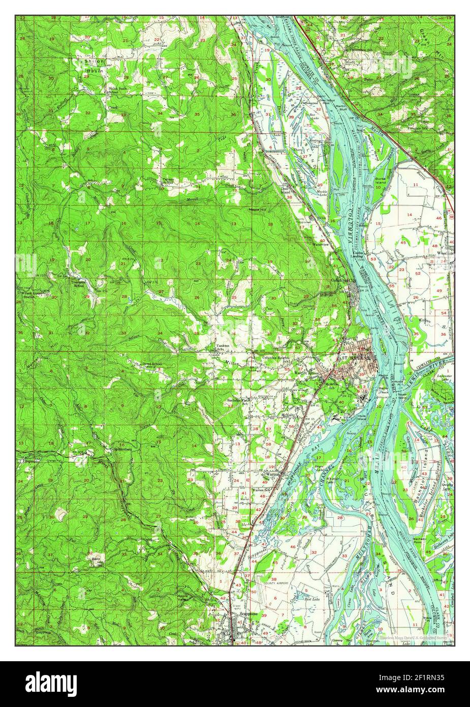 St helens oregon map hi-res stock photography and images - Alamy