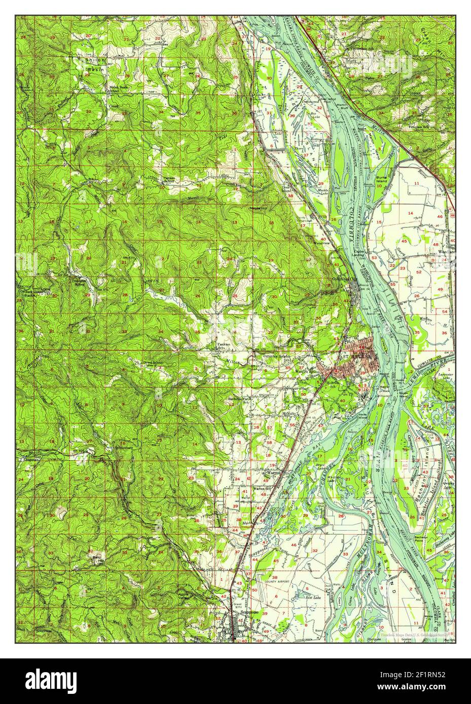 Map of st helens oregon Cut Out Stock Images & Pictures - Alamy