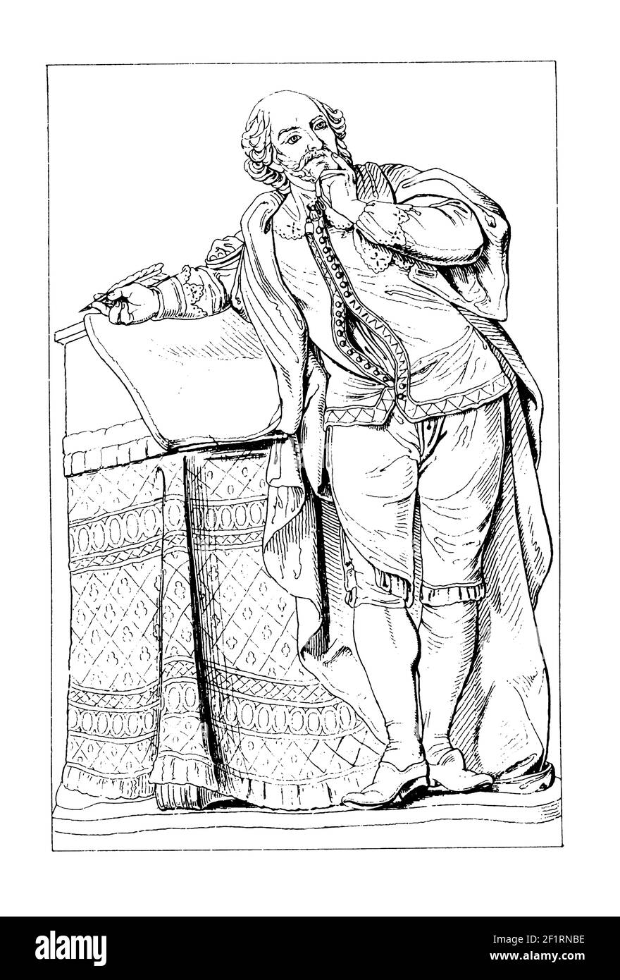 Antique 19th-century engraving of a portrait of William Shakespeare ...