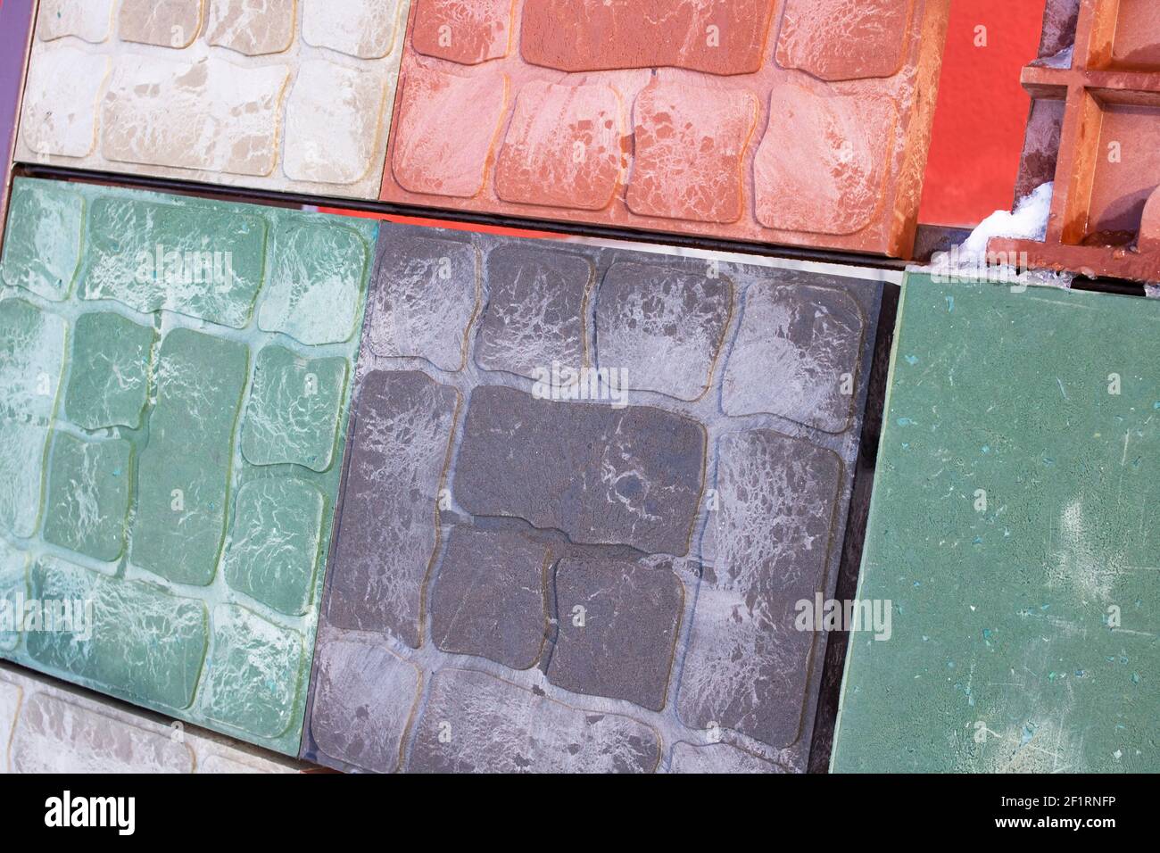 Paving slabs of different colors in a shop window Stock Photo - Alamy