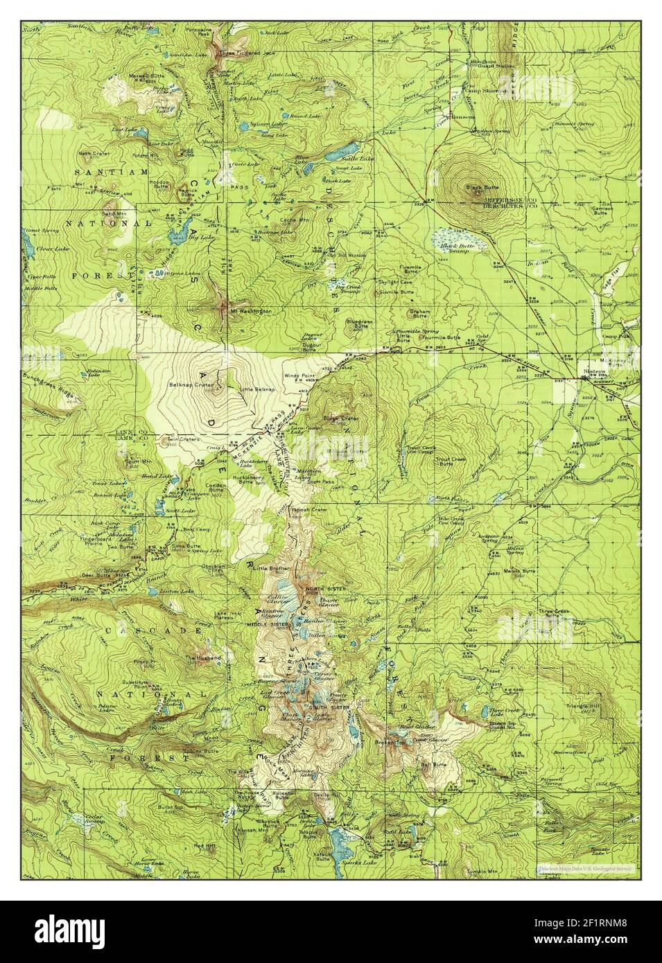 Map of sisters oregon hi-res stock photography and images - Alamy