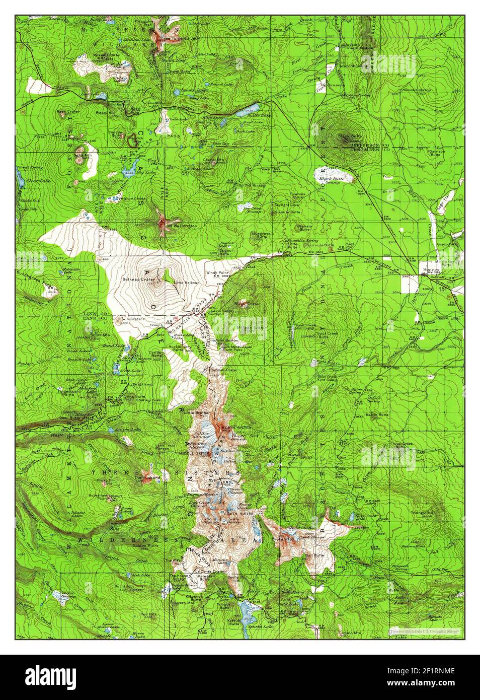 Three Sisters, Oregon, map 1929, 1:125000, United States of America by ...