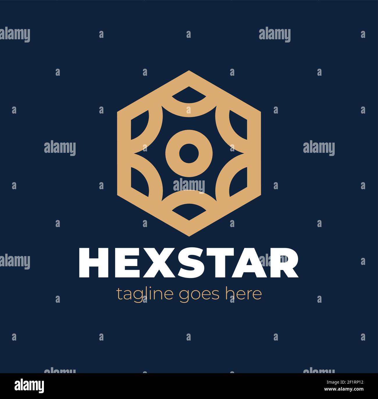 Hexa Star Logo. Vector hexa shape with star inside. Simple mechanic ...