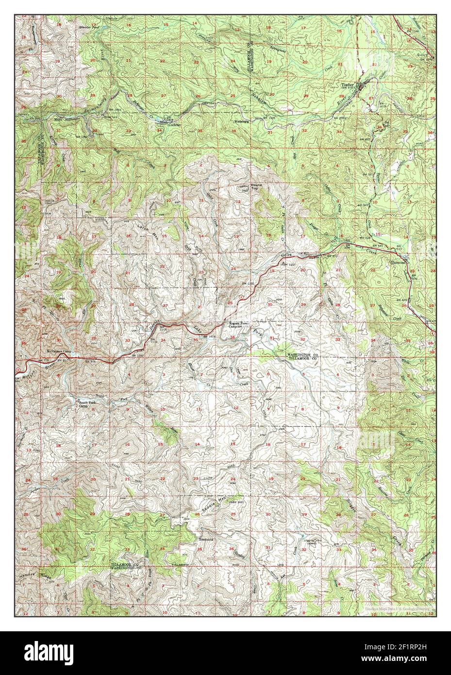 Timber, Oregon, map 1955, 1:62500, United States of America by Timeless ...