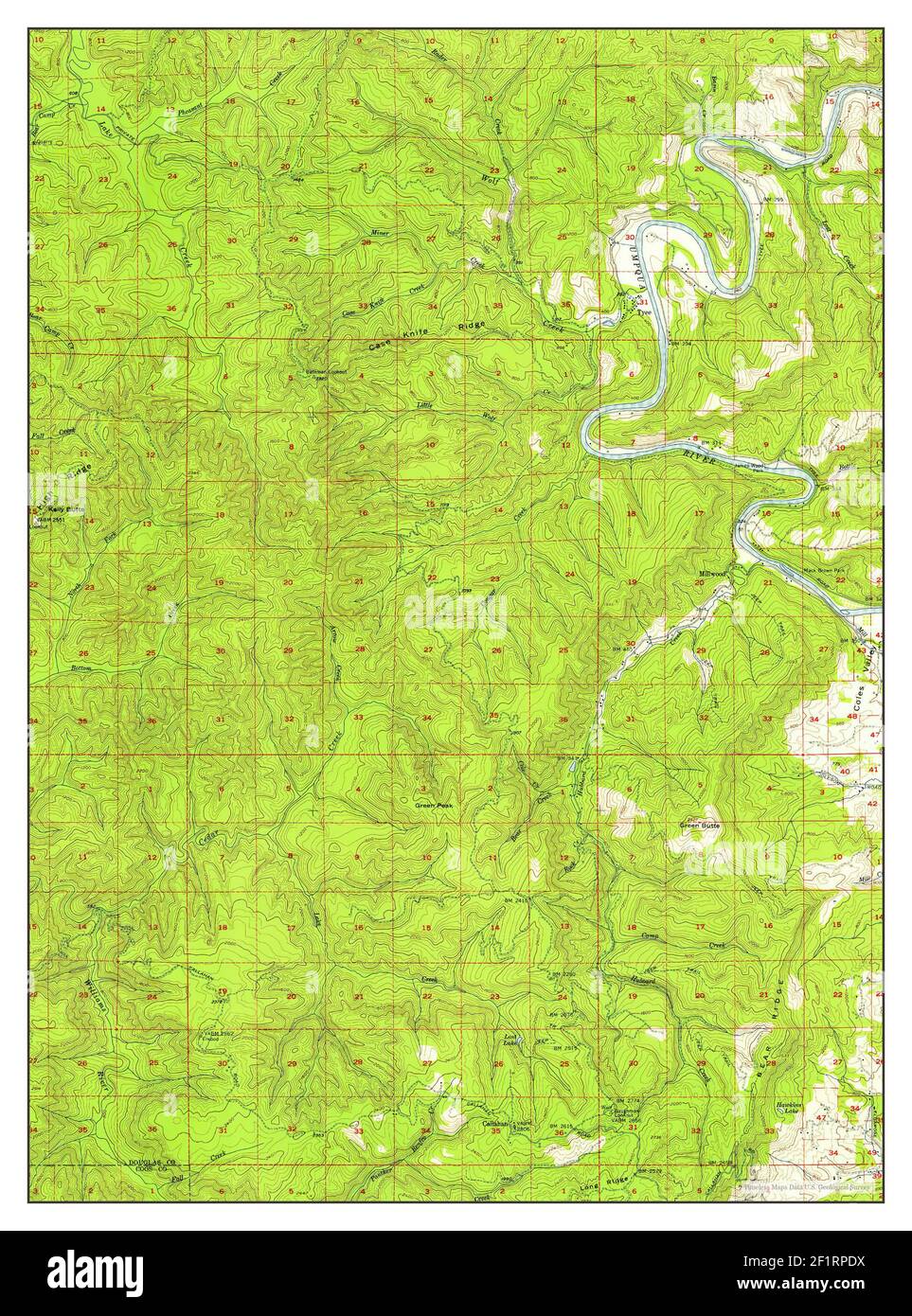 Tyee, Oregon, map 1955, 1:62500, United States of America by Timeless ...
