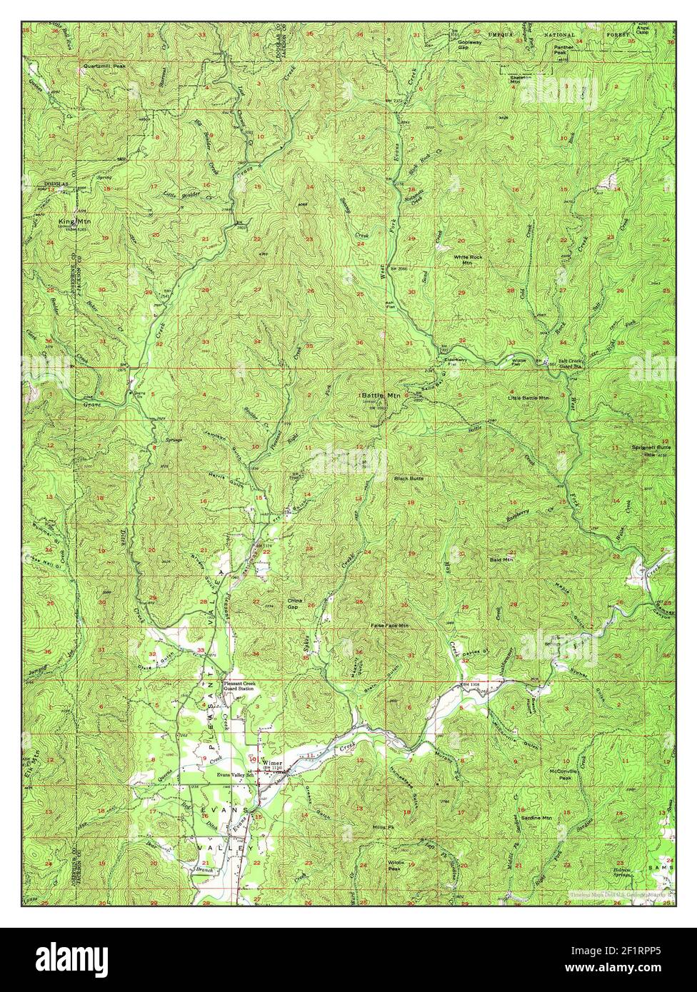 Wimer, Oregon, map 1954, 1:62500, United States of America by Timeless ...