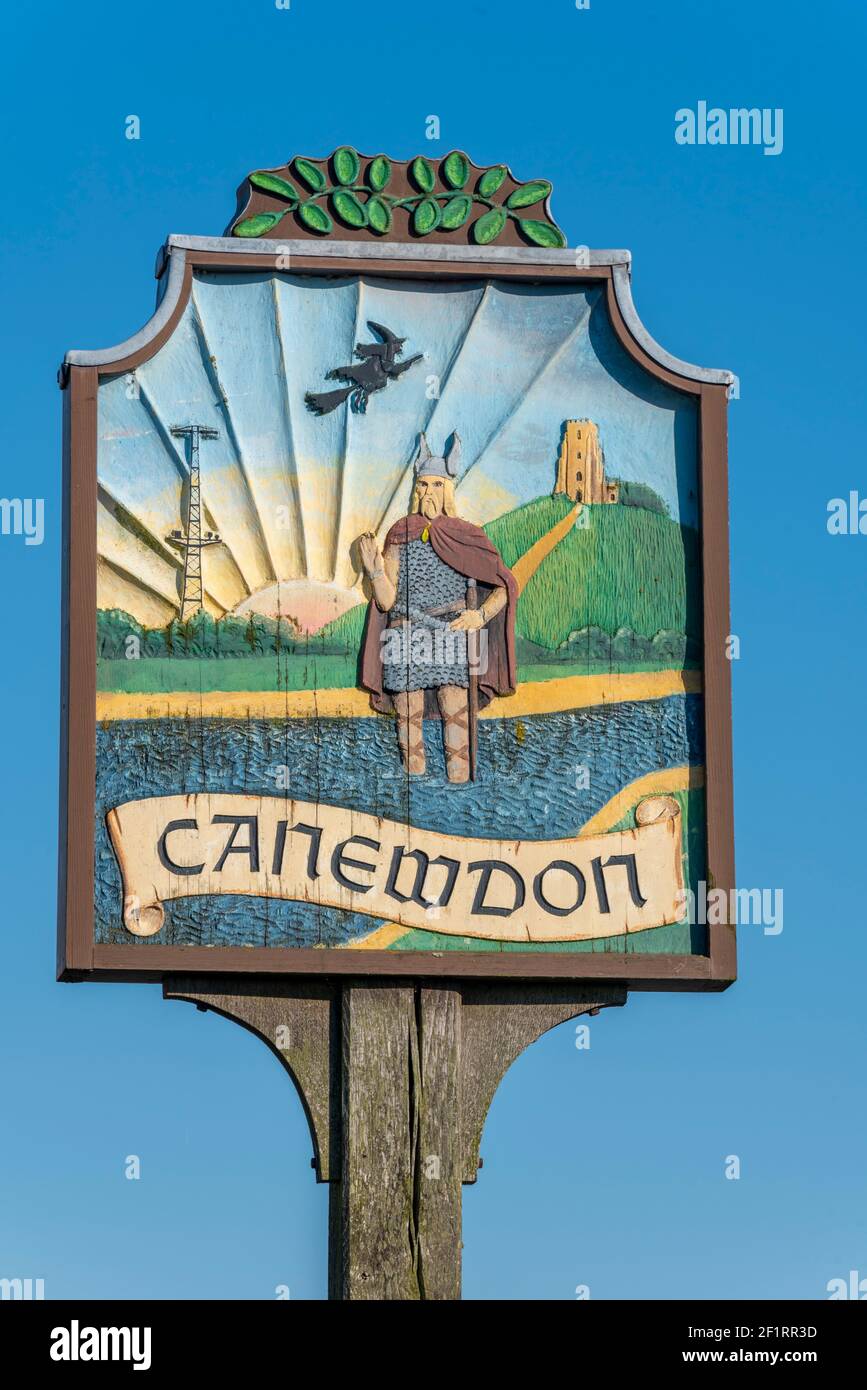 Canewdon village sign, with relief pictures of local history. King ...