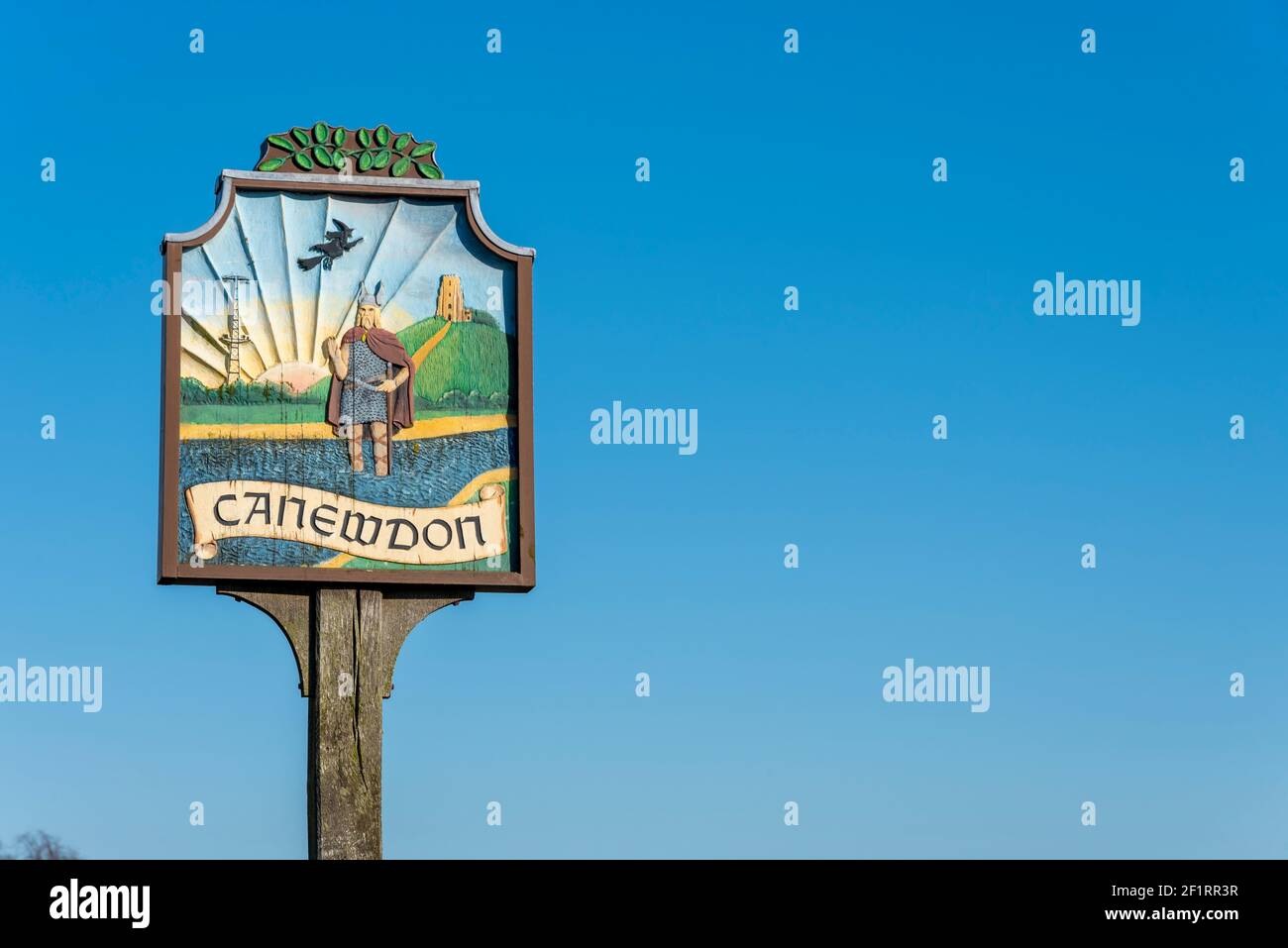 Canewdon village sign, with relief pictures of local history. King ...