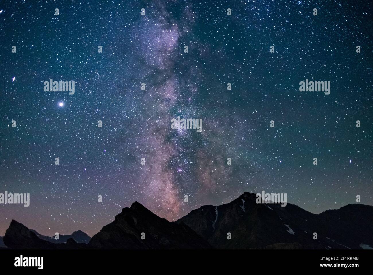 The Milky Way galaxy and the stars in the night sky view from high ...