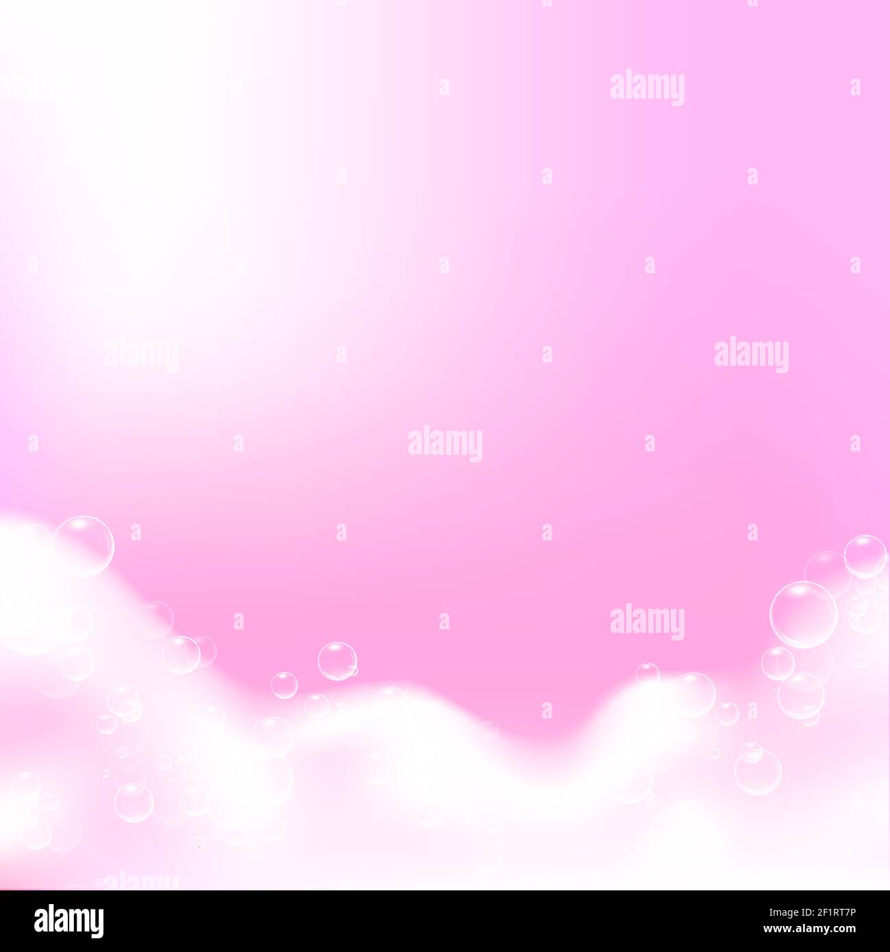 Beautiful light background with Bath pink foam and empty place for your ...