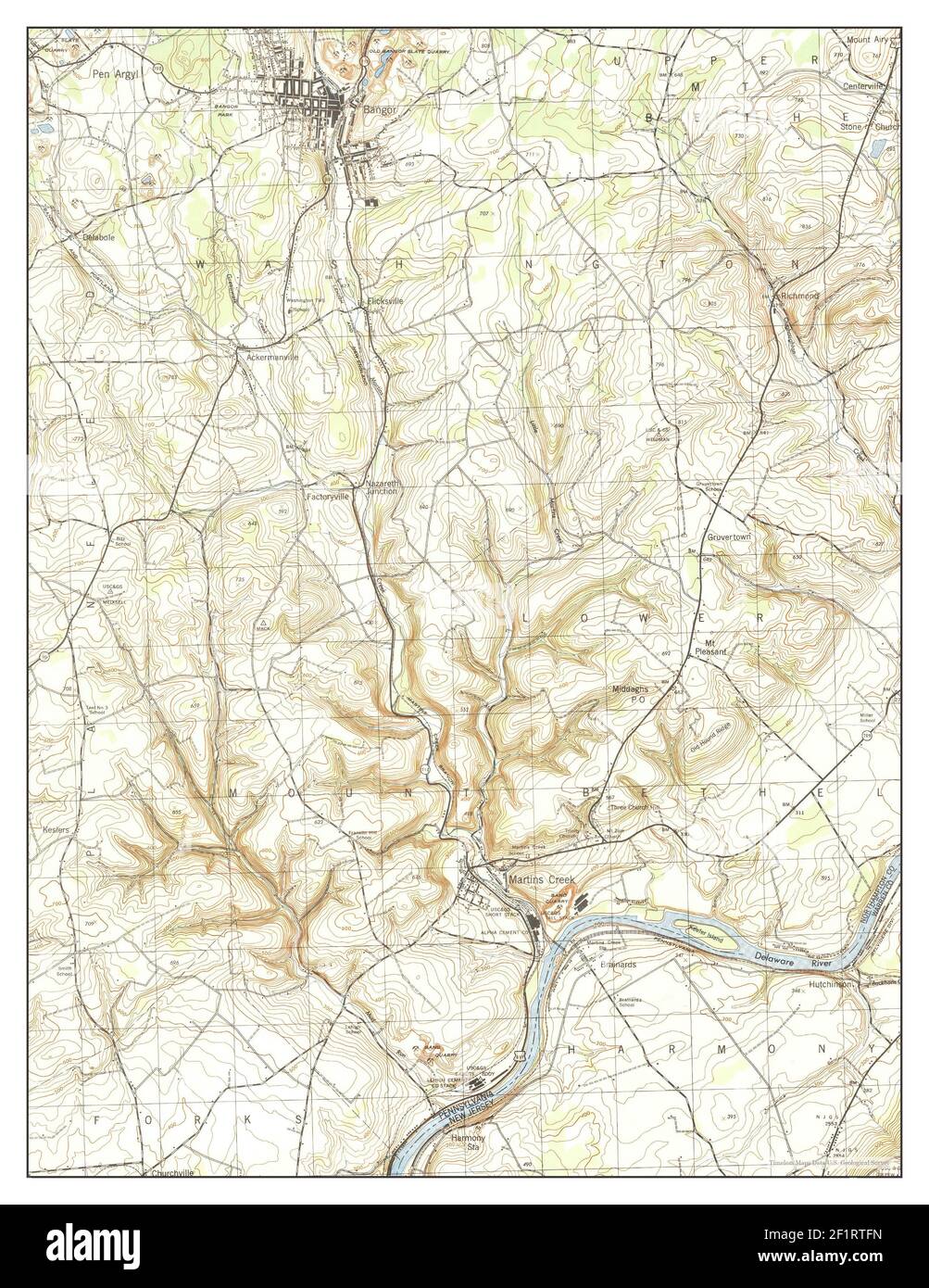 Vintage map of bangor Cut Out Stock Images & Pictures - Alamy