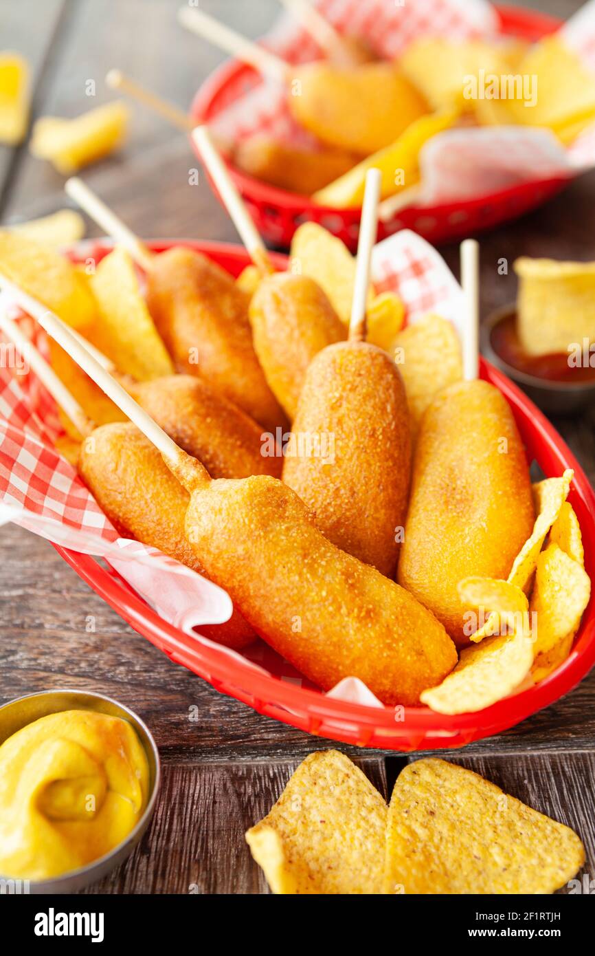 Corn dog on stick hi-res stock photography and images - Alamy