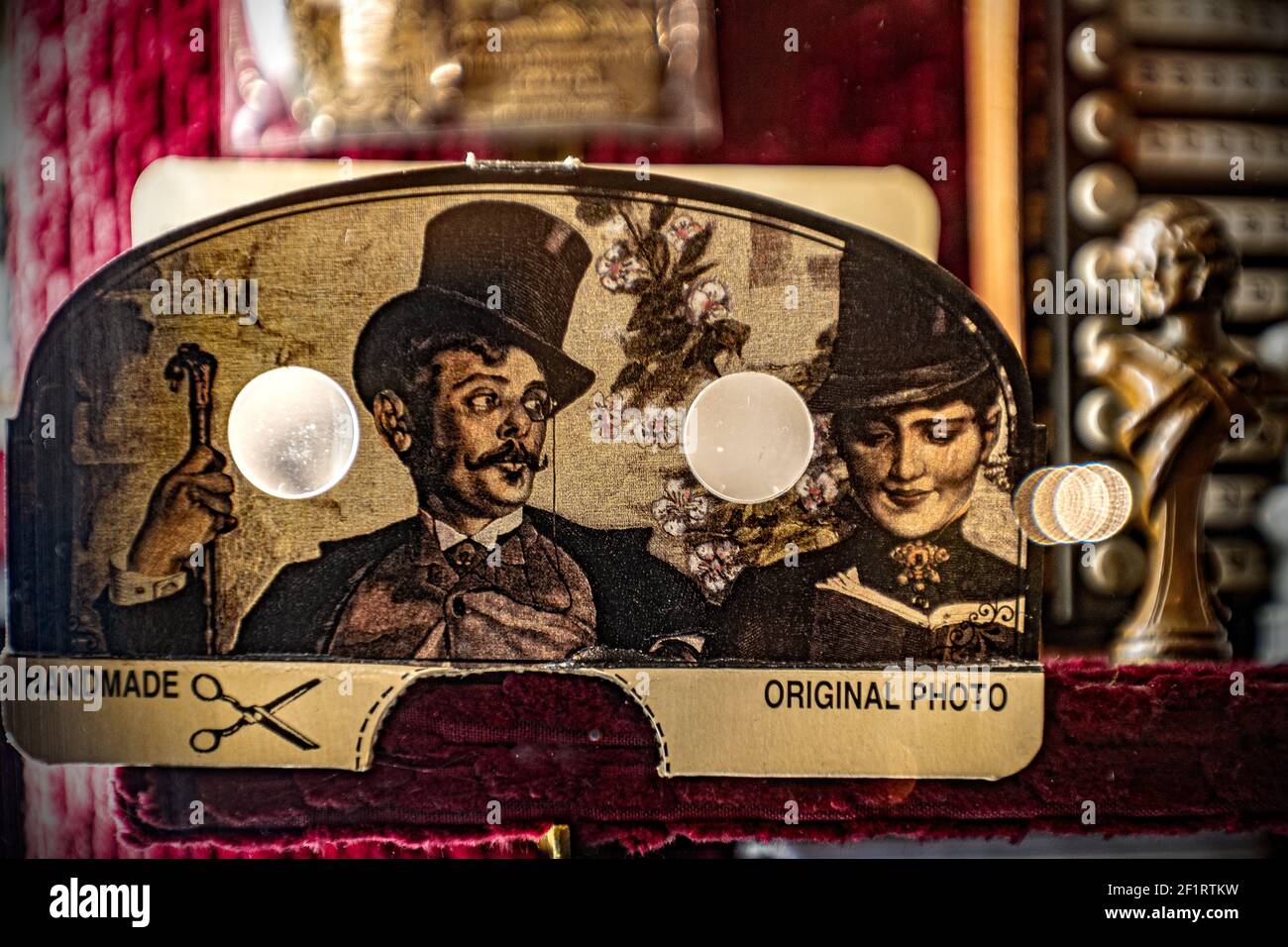 antique cardboard goggles with magnifying glasses Stock Photo - Alamy