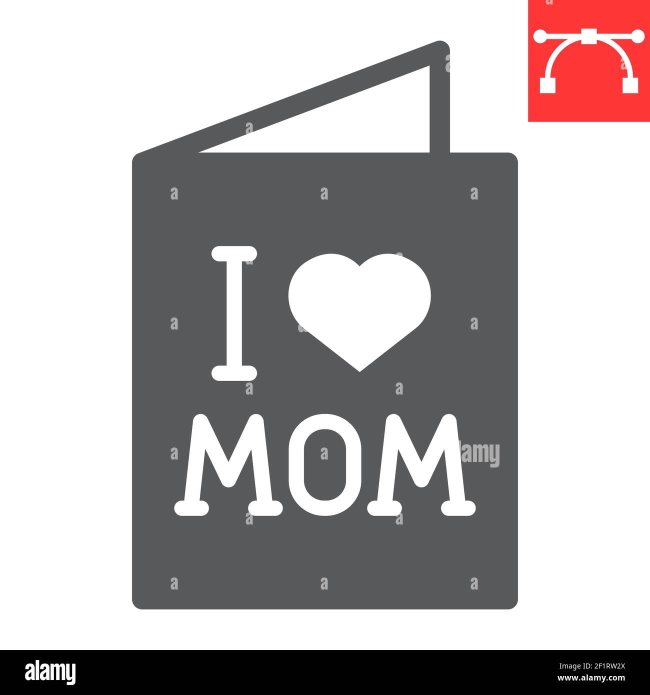 Happy Mothers day greeting card glyph icon, typography and holiday, mom ...