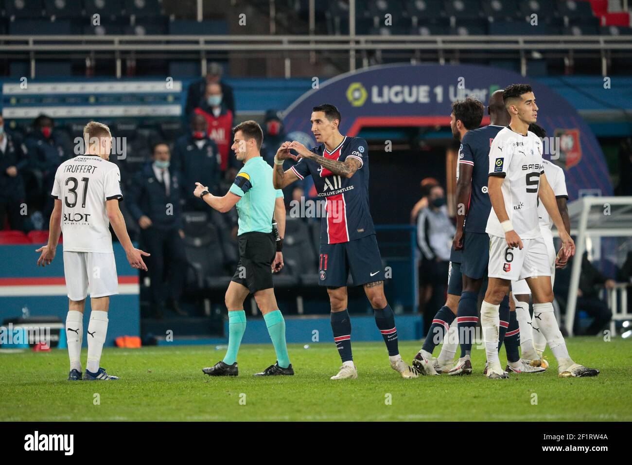 Angel Di Maria (PSG) scored a new goal, celebration with love sign with ...